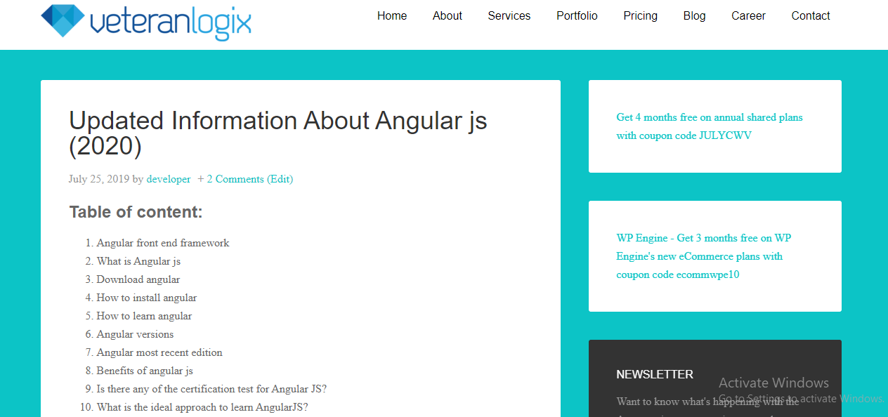 Updated Information About Angular js (2020) - Veteranlogix